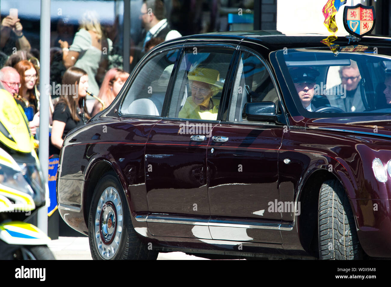 Cumbernauld, UK. 28 June 2019. PICTURED: Her Majesty The Queen. On ...