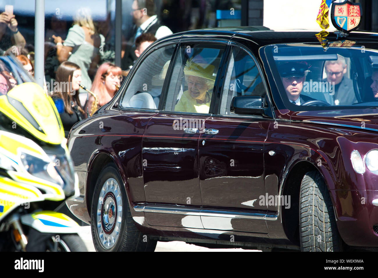 Cumbernauld, UK. 28 June 2019. PICTURED: Her Majesty The Queen. On ...