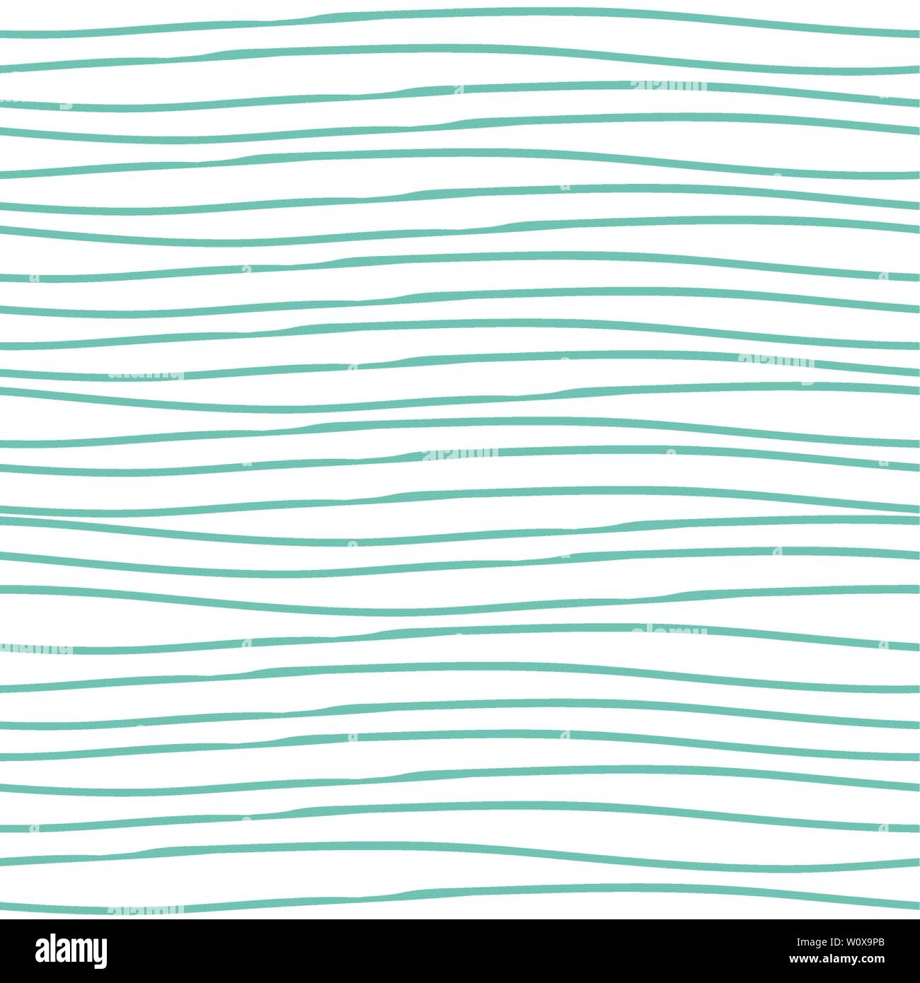 Abstract light blue hand drawn horizontal doodle line design. Seamless ...