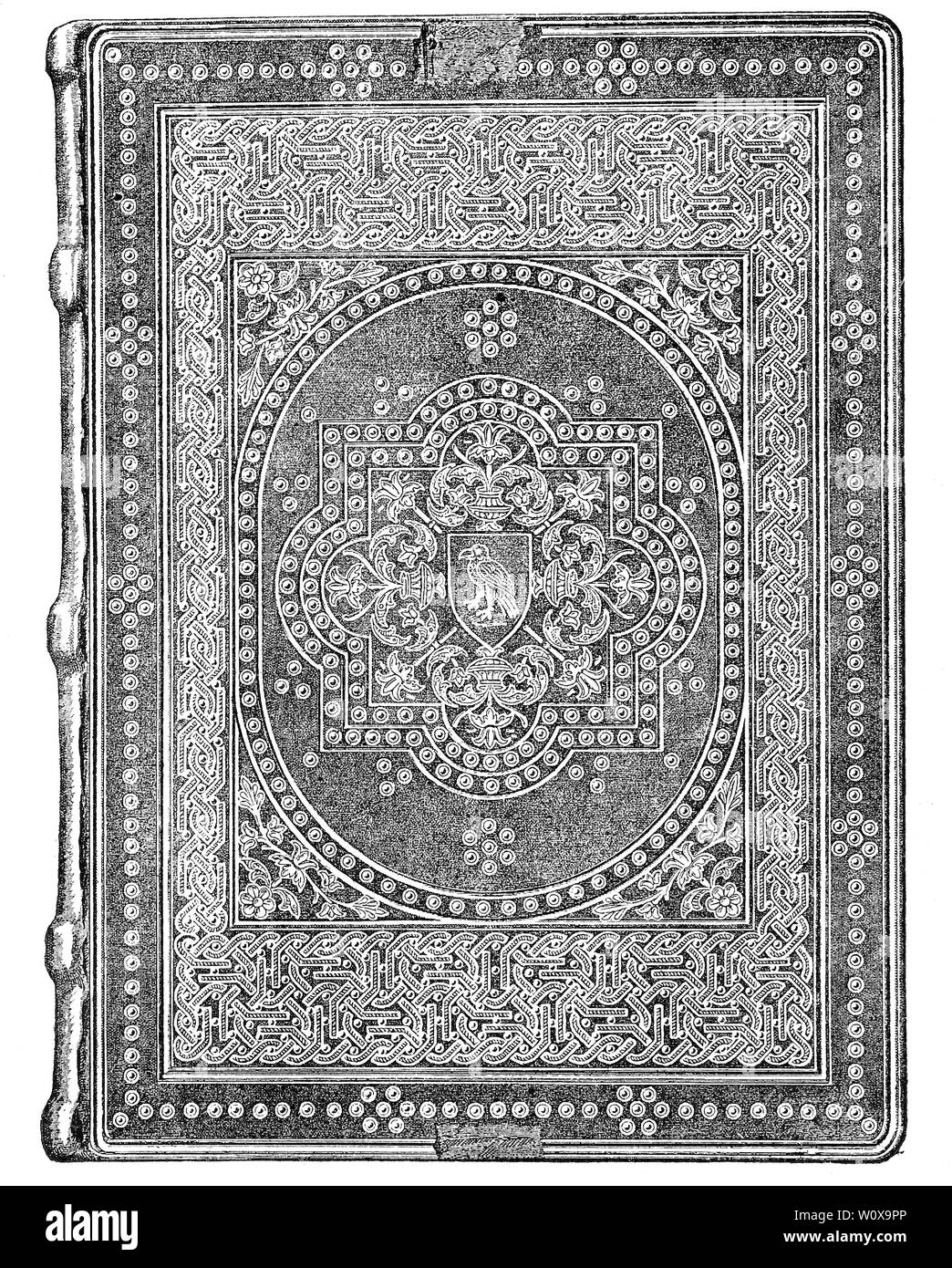 Bookbinding illustration. Retro and old image Stock Photo - Alamy