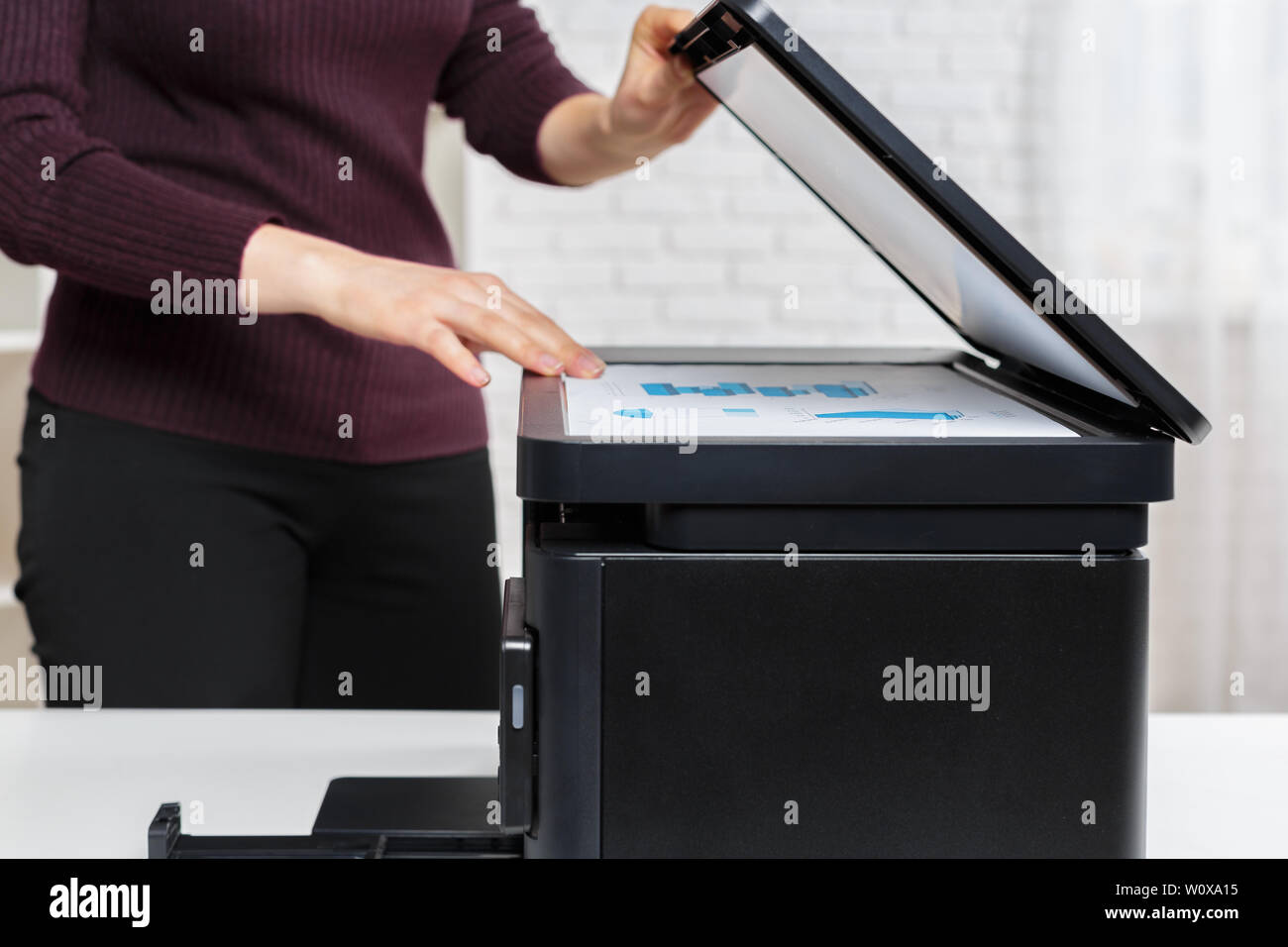 printer in office Stock Photo - Alamy