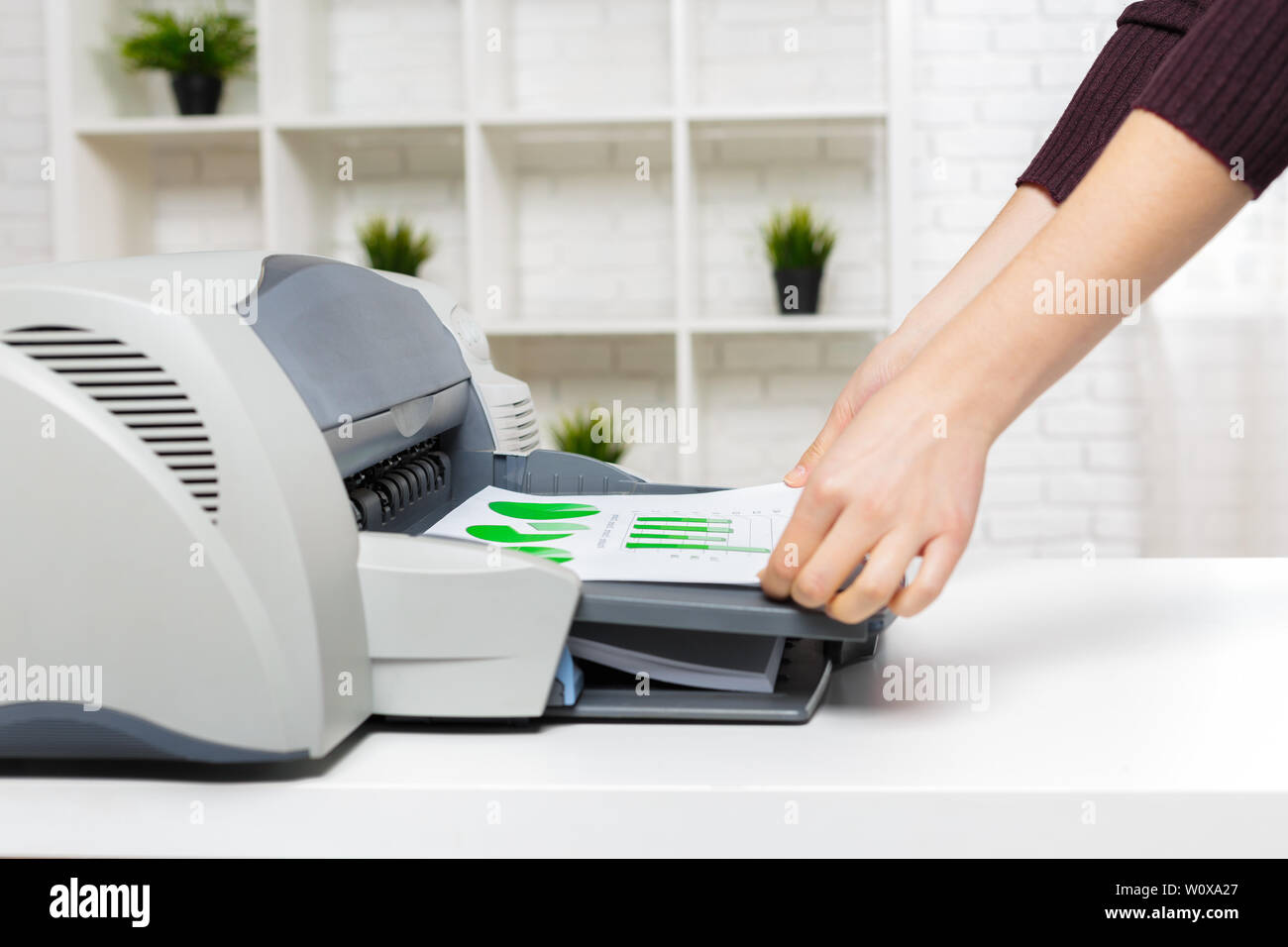 printer in office Stock Photo - Alamy