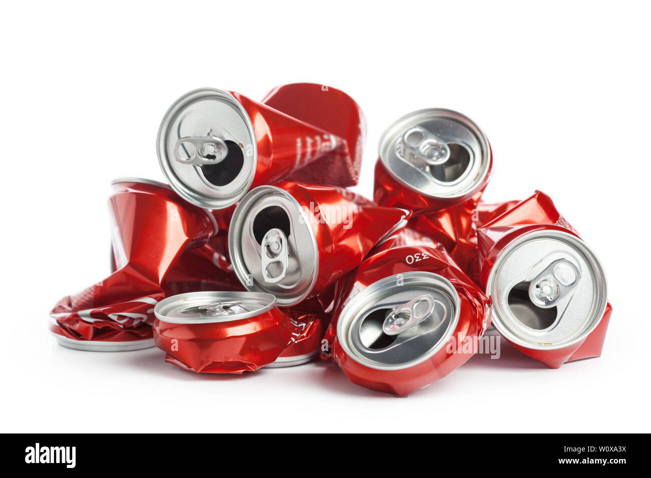Compressed cans isolated on a white background Stock Photo - Alamy
