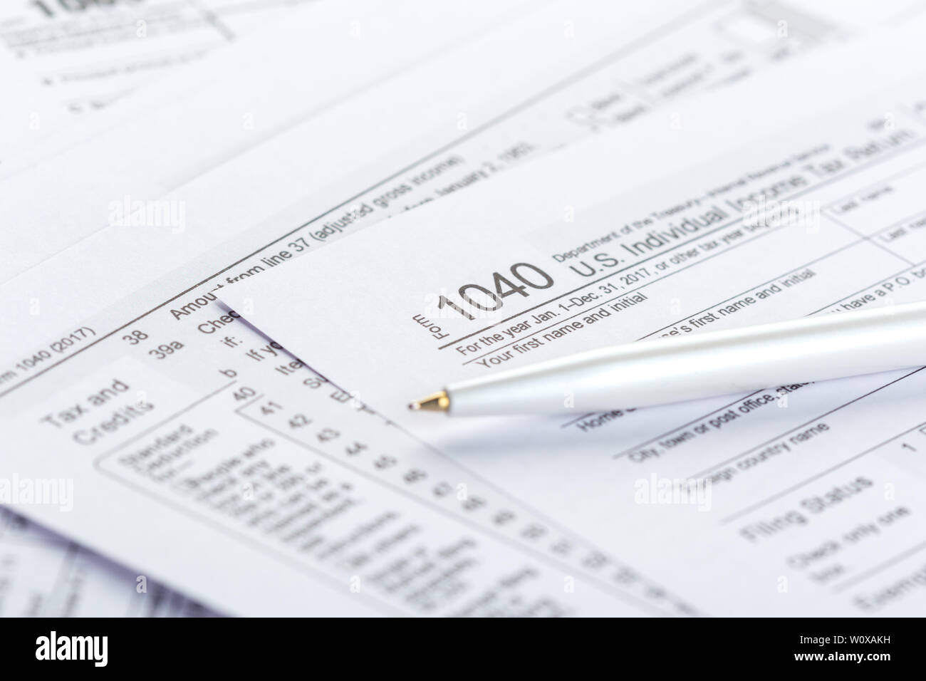 Tax forms, close up Stock Photo - Alamy