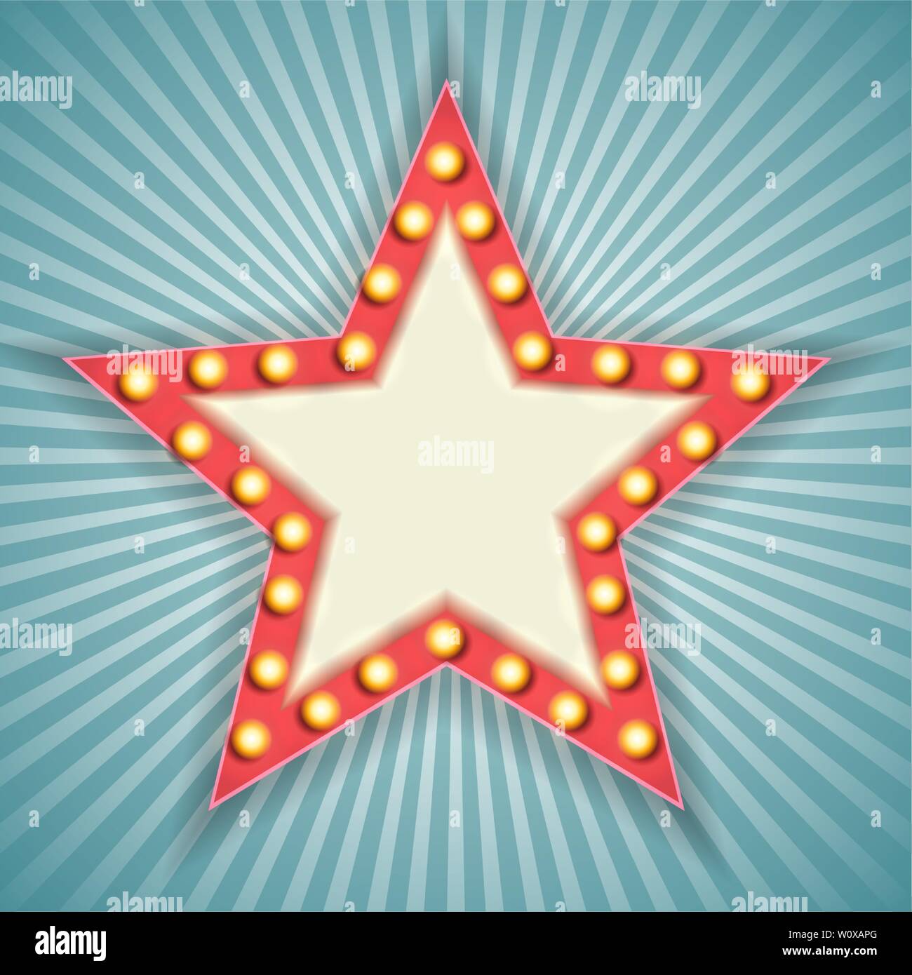 Vintage 3d light retro star frame. Vector Illustration Stock Vector ...