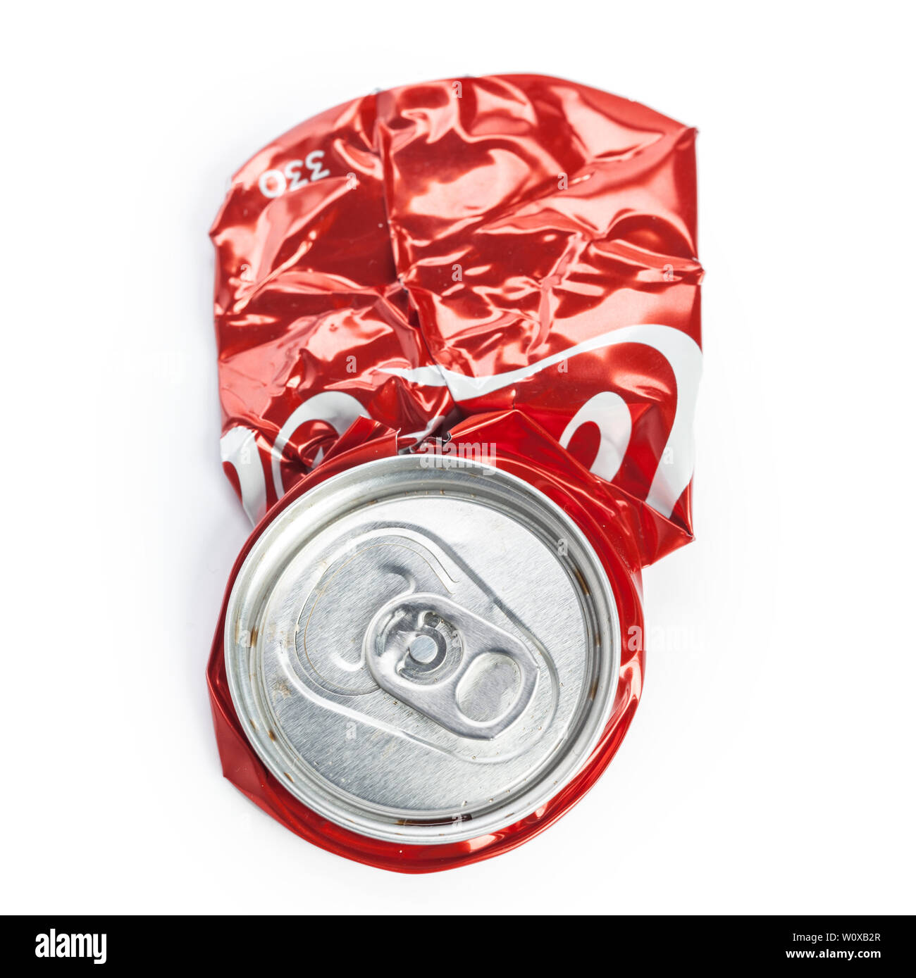 Compressed cans isolated on a white background Stock Photo - Alamy