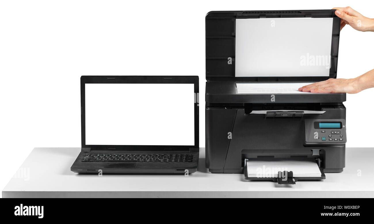 office desktop printer Stock Photo - Alamy