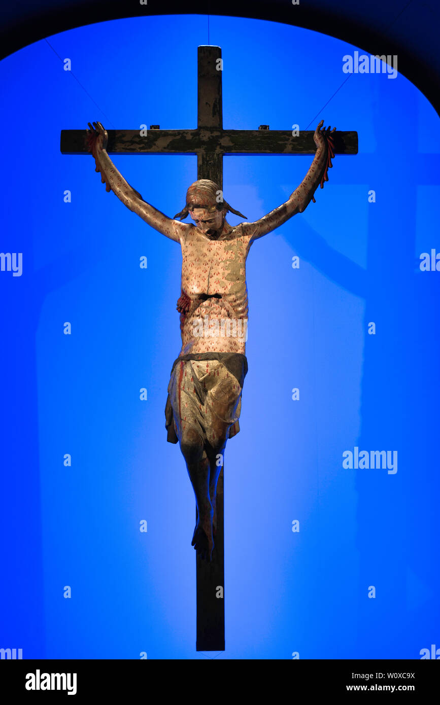 Medieval crucifix, view of the Tretten Crucifix dated to late 14th ...