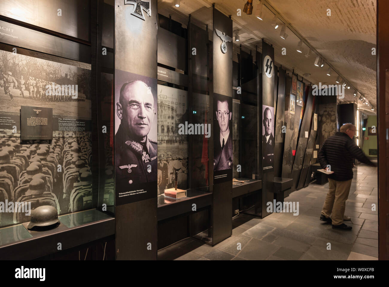 View of a display in the Norwegian Resistance Museum detailing German ...