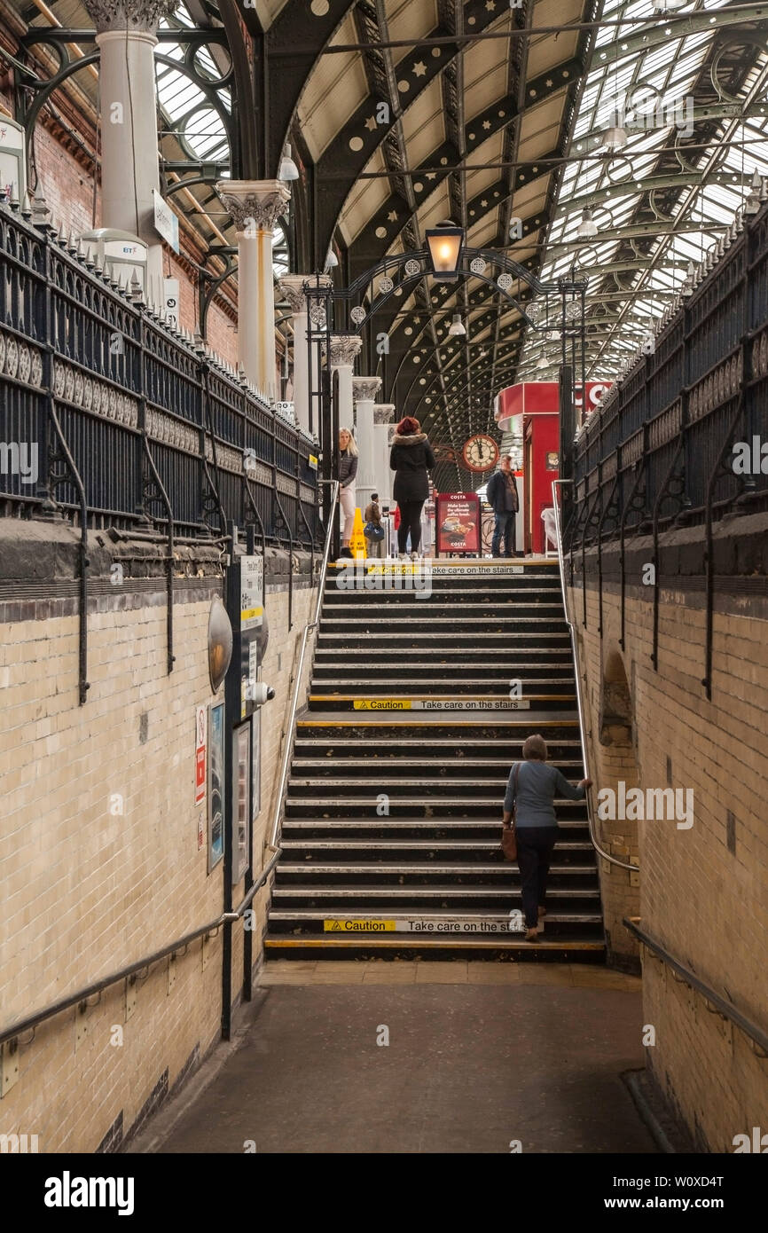 The steps and ramp leading to Darlington Railway Station,England,UK ...