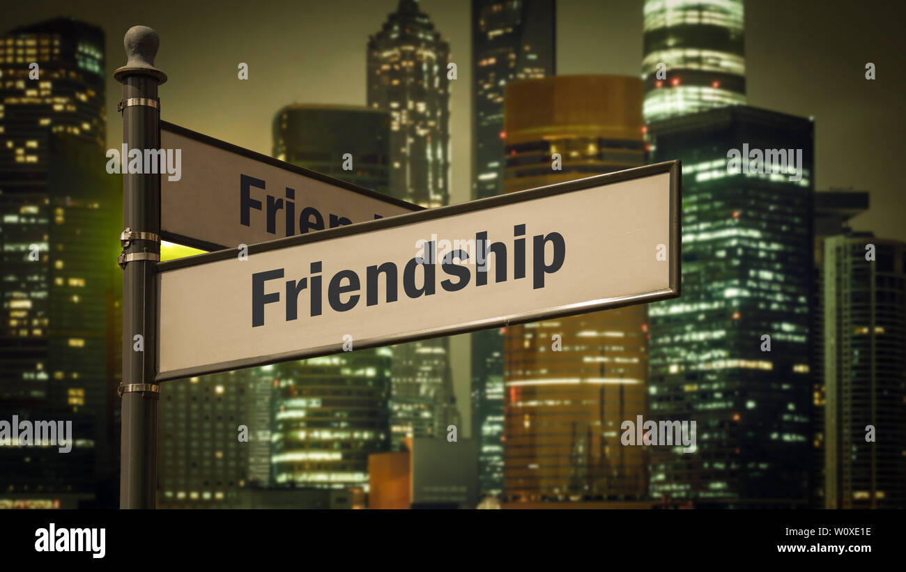Street Sign the Direction Way to Friendship Stock Photo - Alamy