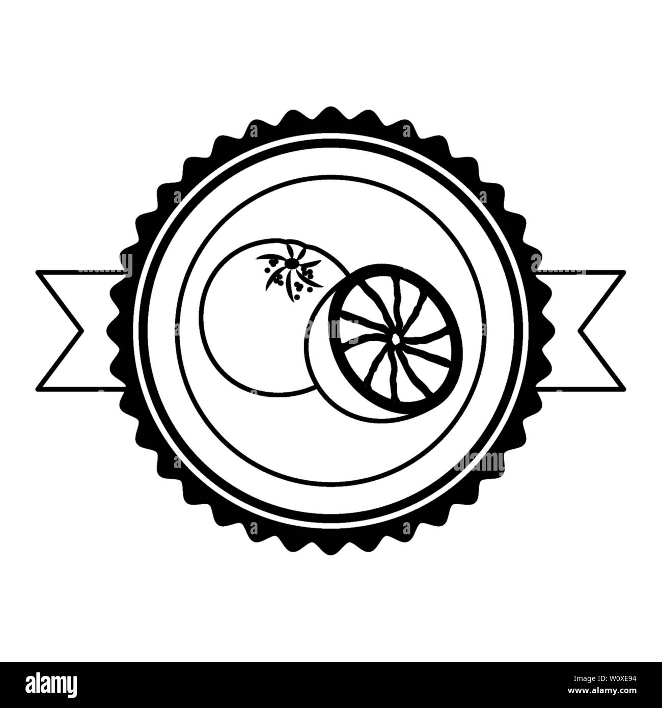 Summer fruits label Black and White Stock Photos & Images - Alamy