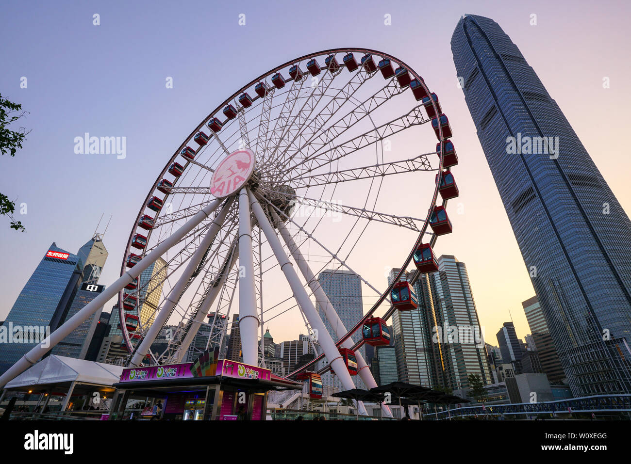 Hong Kong - March 12, 2018: Hong Kong Observation Wheel during dusk ...