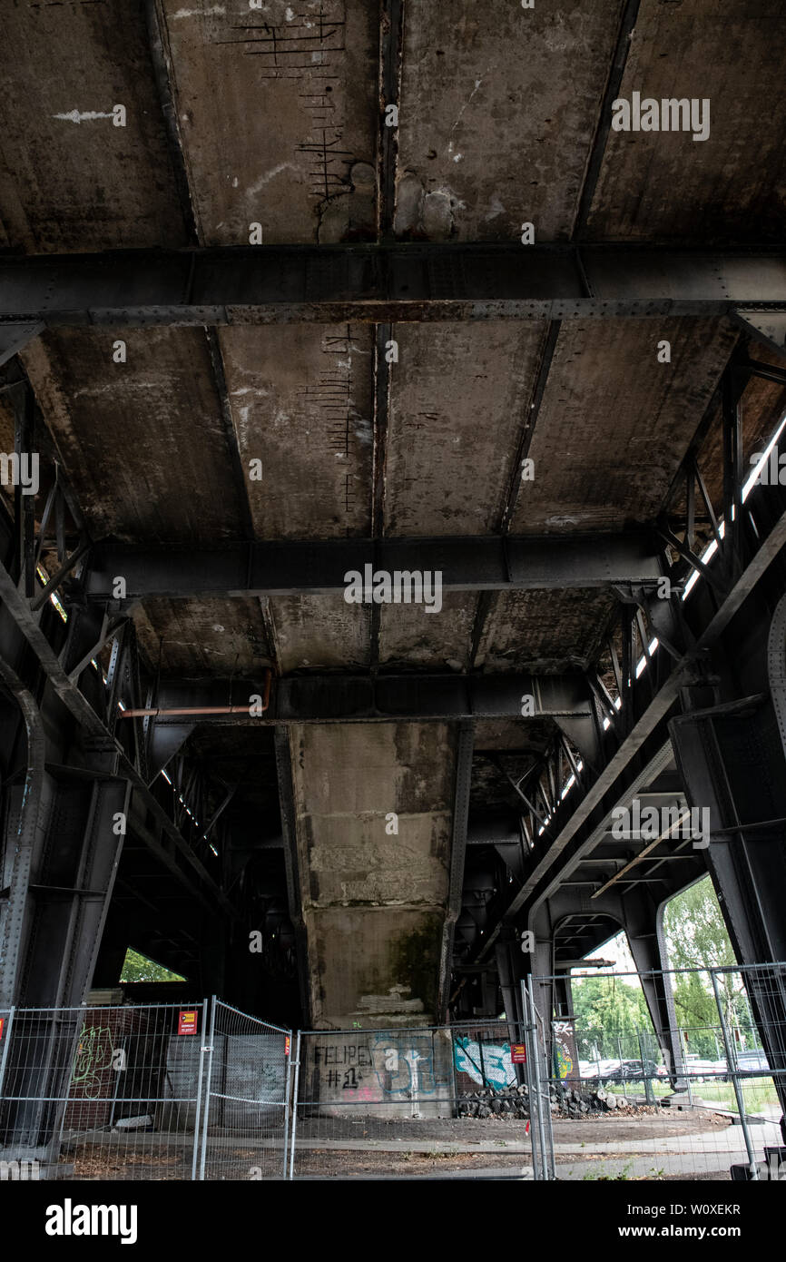Berlin, Germany. 28th June, 2019. The underside of the bridge ...