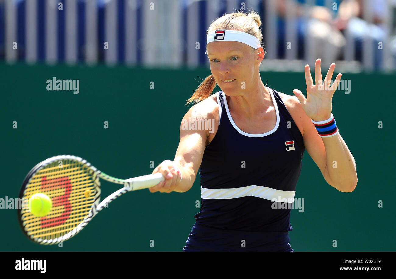 Kiki Bertens in action during the Ladies' Single Match on day six of ...