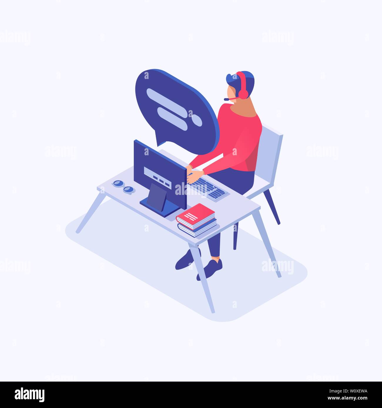 Male office worker online Stock Vector Images - Alamy