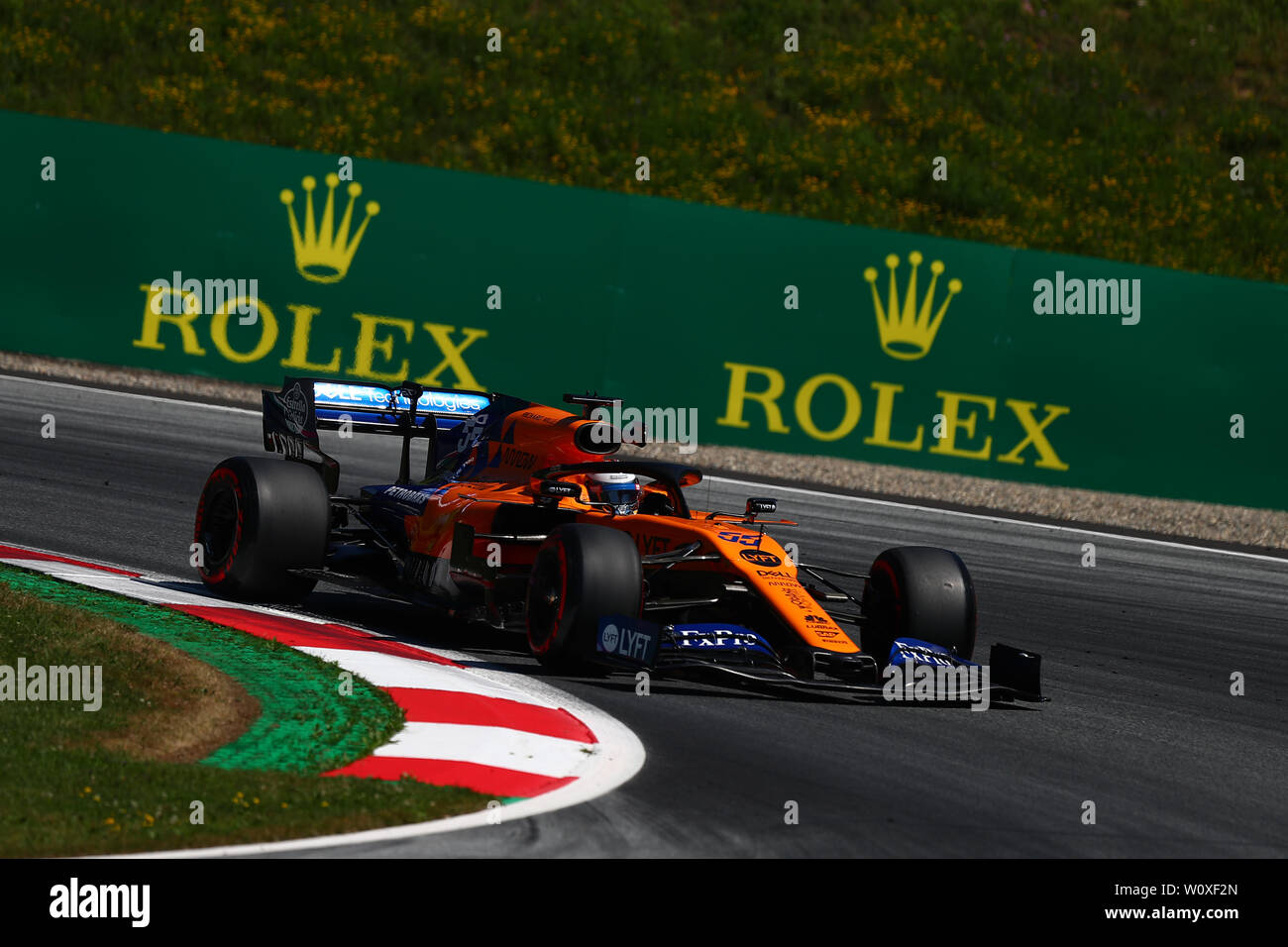 Spielberg, Austria. 28th June, 2019. Carlos Sainz Jr. of McLaren F1 ...