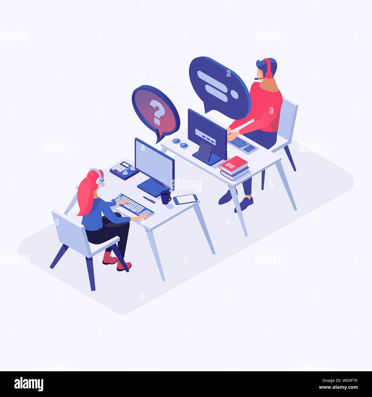 Call center operators in Stock Vector Images - Alamy