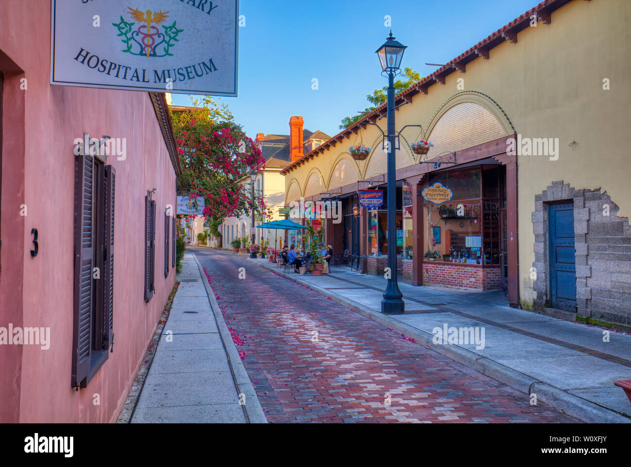 Aviles Street in historic old town section of St Augustine Florida ...