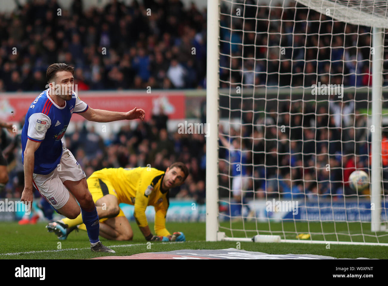 Gwion Edwards of Ipswich Town celebrates after scoring the equalising ...