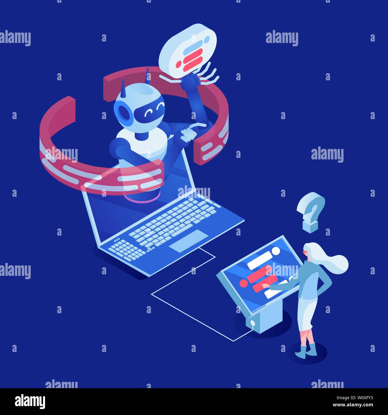 Chatbot 3d Stock Vector Images - Alamy