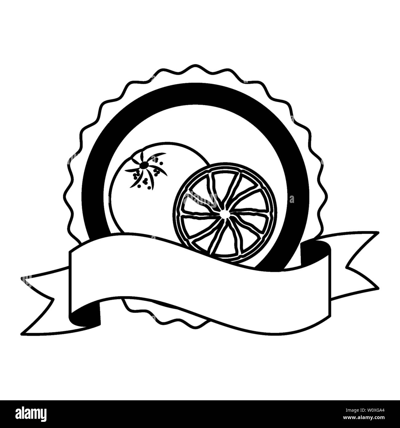 Summer fruits label Black and White Stock Photos & Images - Alamy