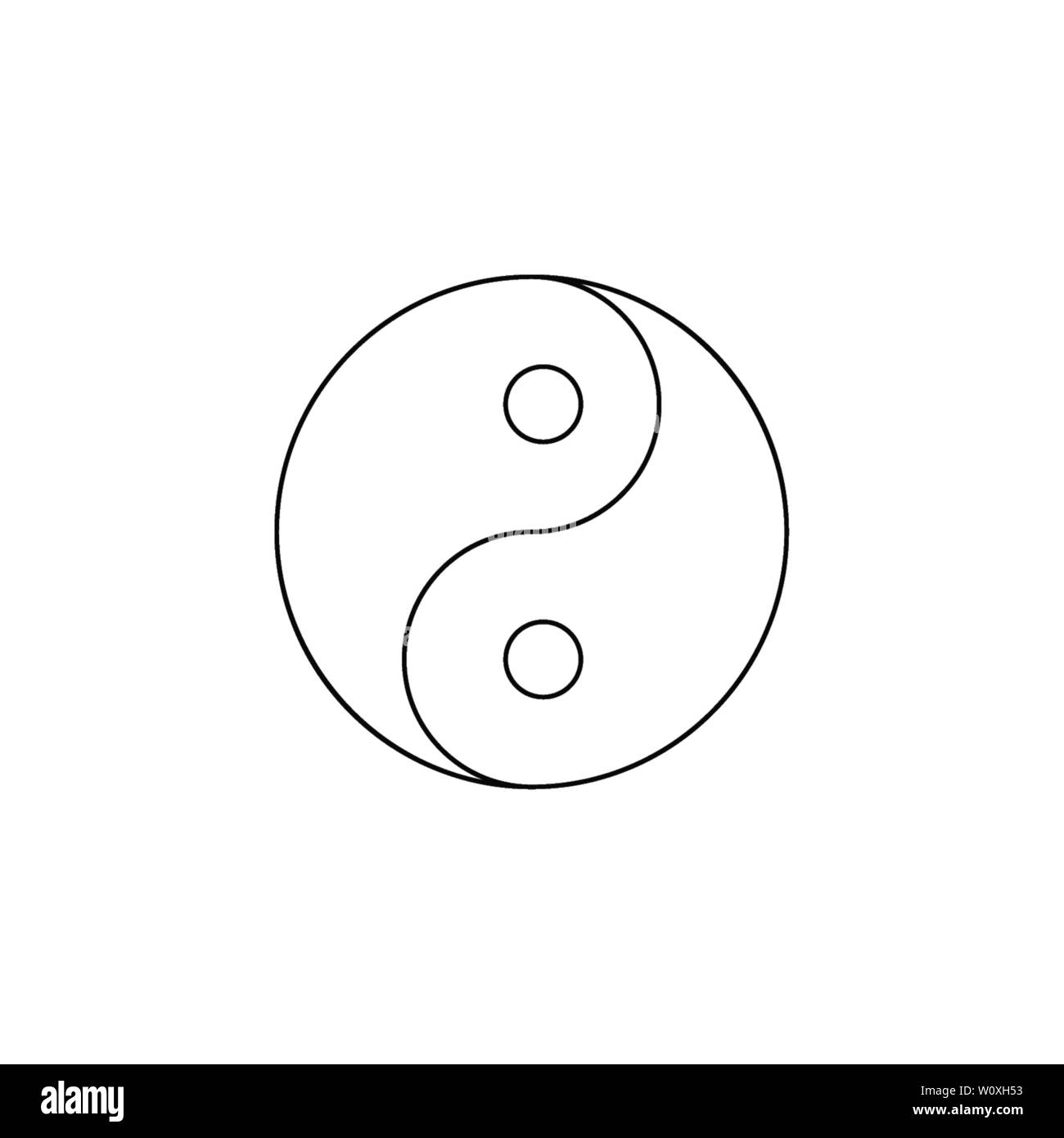 Vector illustration, flat design. Yin Yang icon Stock Vector Image ...