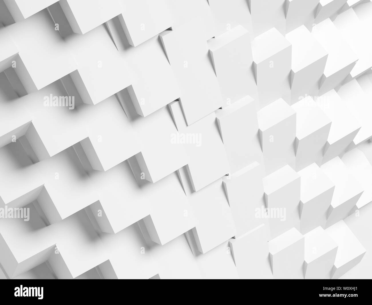 Digital Graphic White Background With Parametric Cubes Structure Abstract Geometric Pattern
