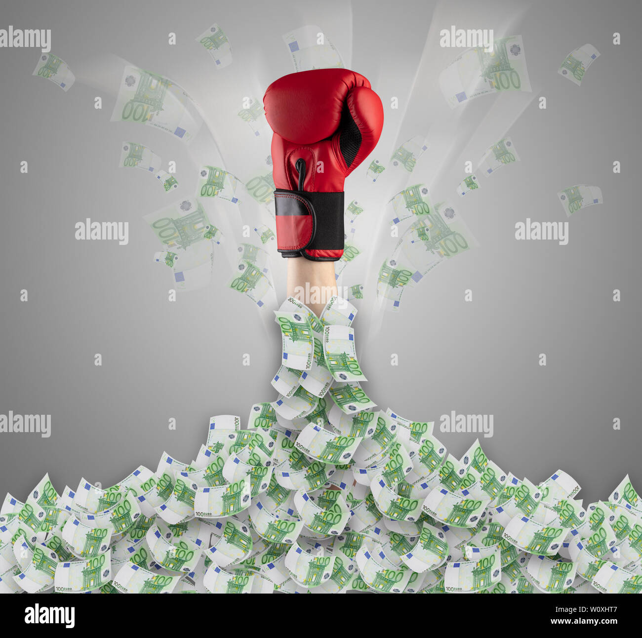Human hand buried in euro pile and trying to break out Stock Photo - Alamy