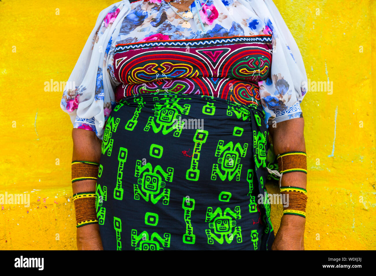 Traditional design, Kuna ethnic group village, San Blas archipelago ...