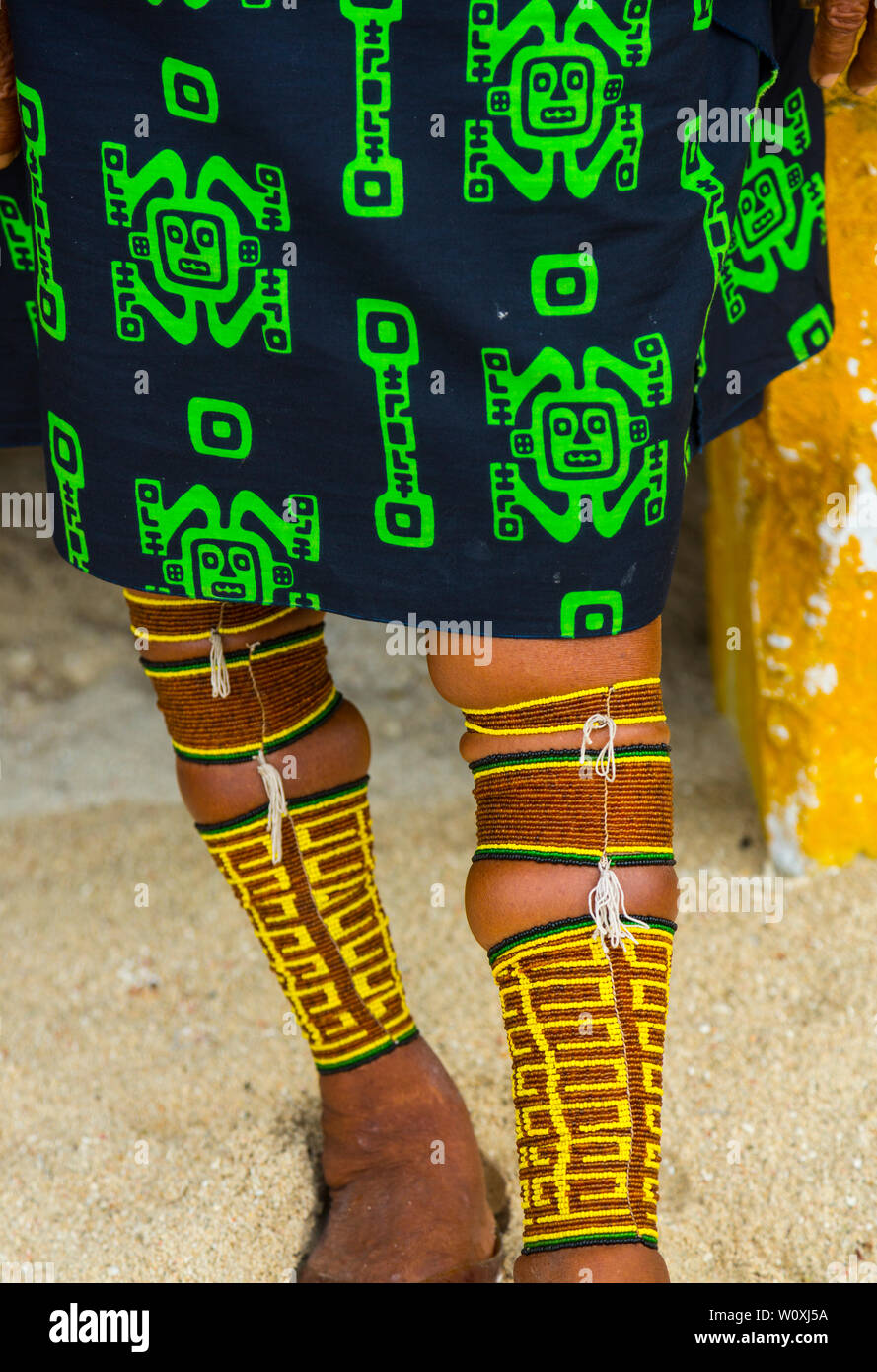 Traditional design, Kuna ethnic group village, San Blas archipelago ...