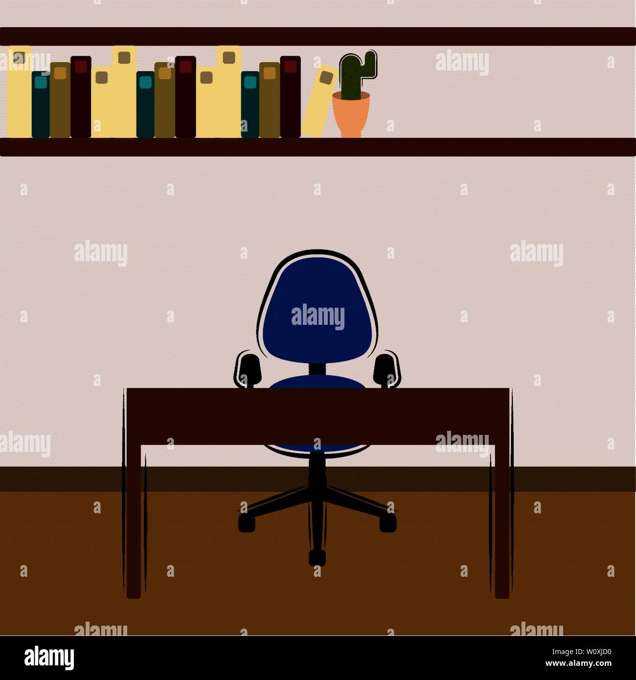Office workplace room with a table and a chair- Vector Stock Vector ...