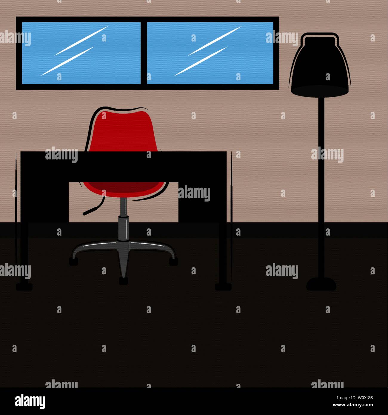 Office workplace room with a table and a chair- Vector Stock Vector ...