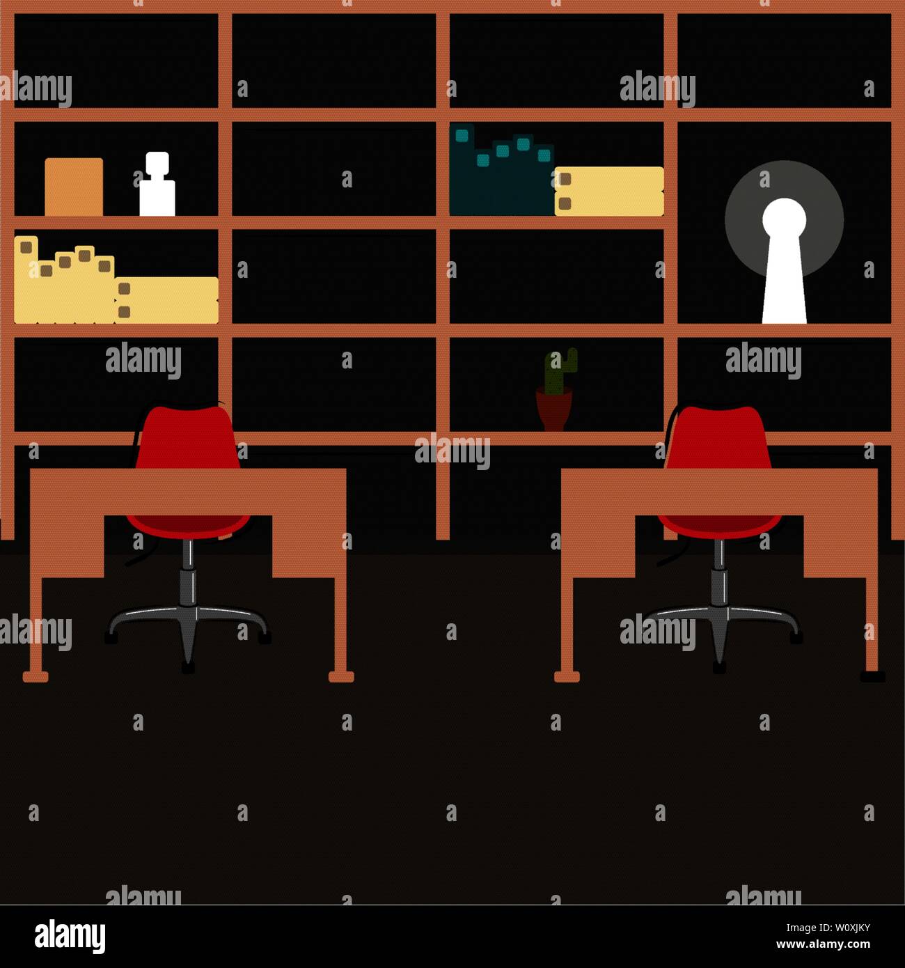 Design bookcase desk desk Stock Vector Images - Alamy