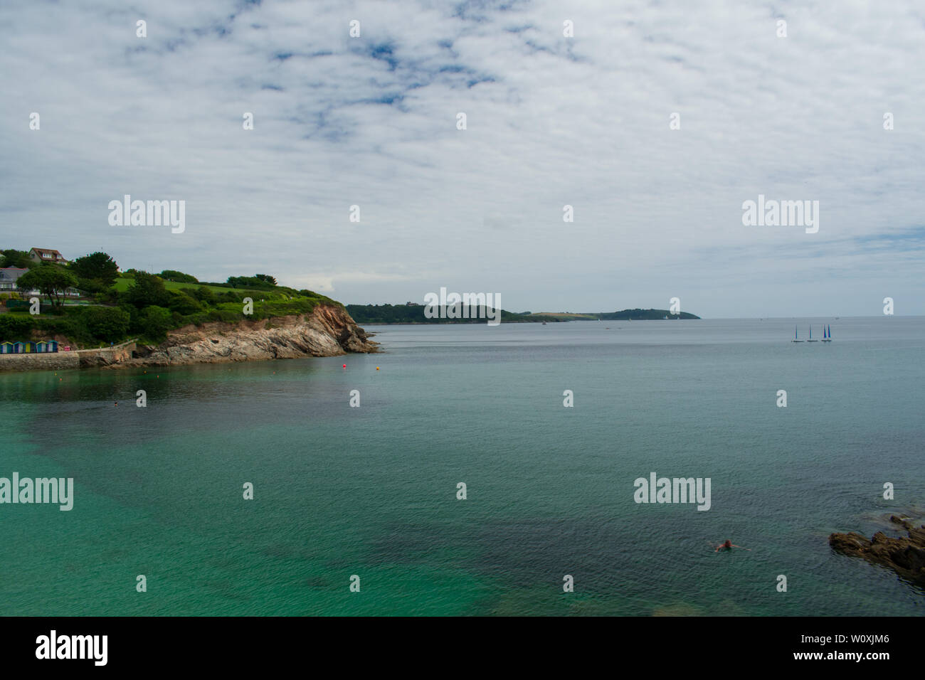 Swanpool Beach towards St Anthony's Head Stock Photo - Alamy