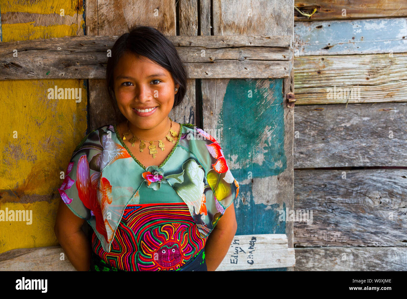 Kuna ethnic group village, San Blas archipelago, Kuna Yala Region ...