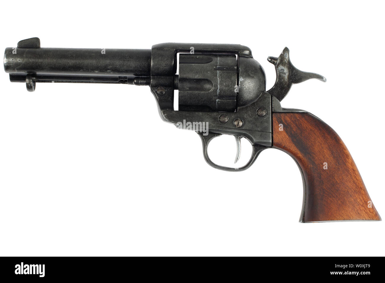 wild west revolver - colt single action army isolated on white ...