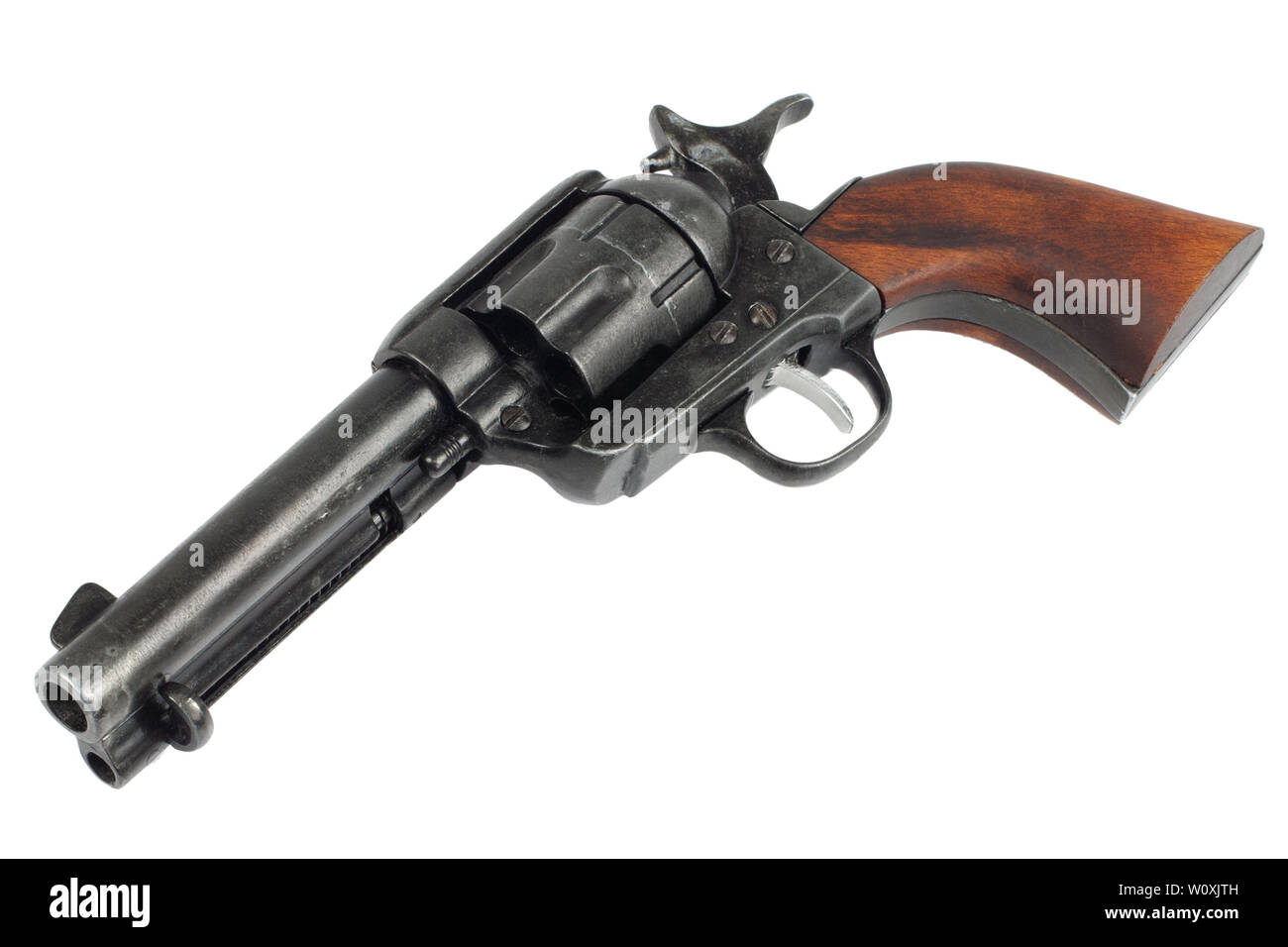 wild west revolver - colt single action army isolated on white ...