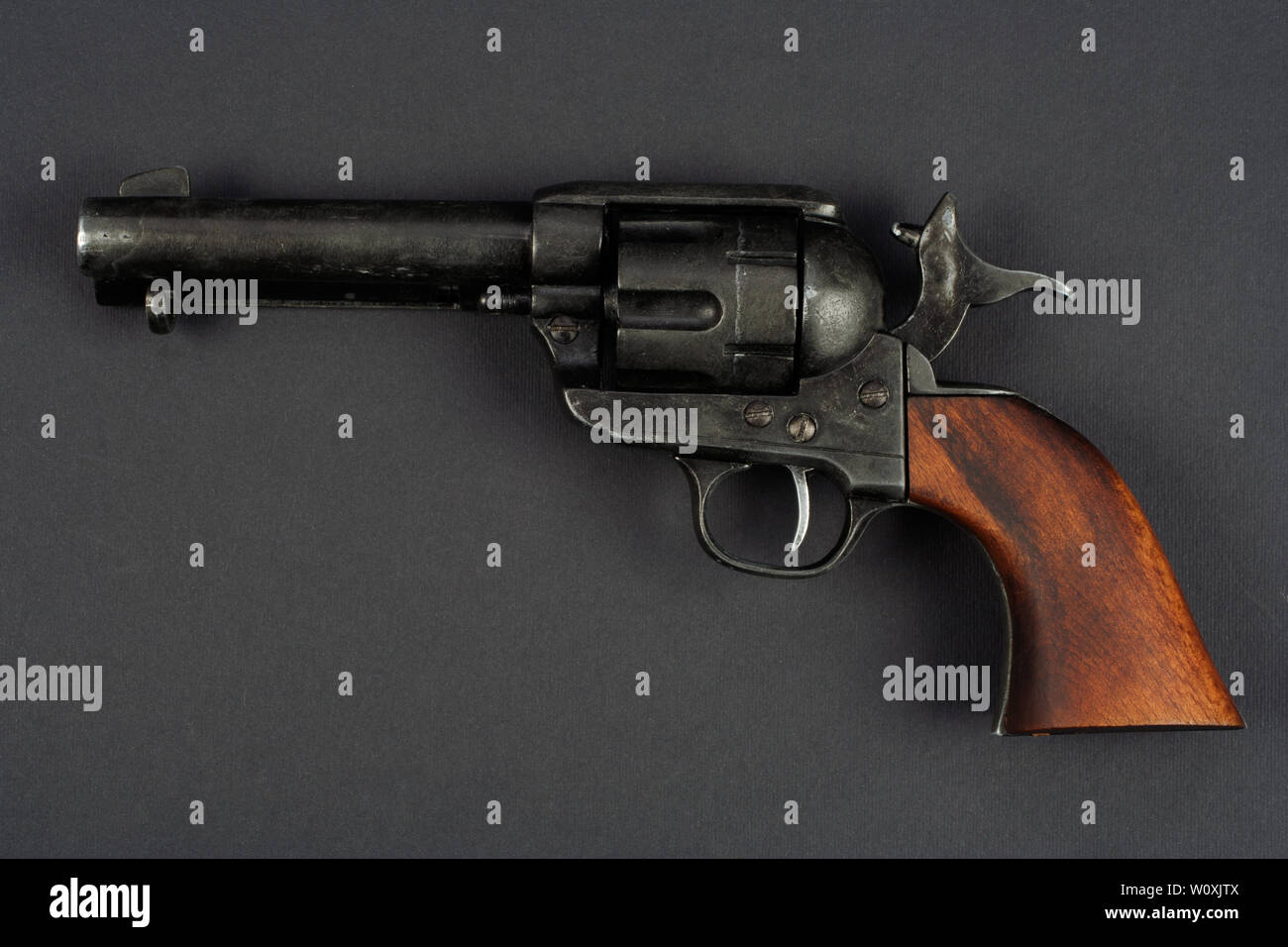 wild west revolver - colt single action army on black background Stock ...