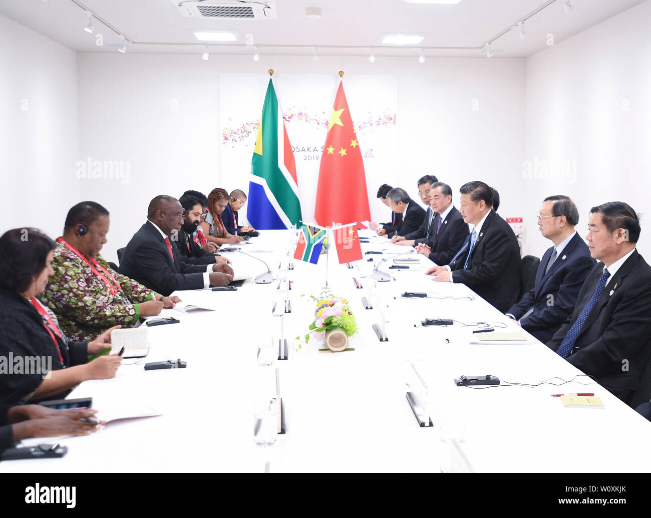 Osaka, Japan. 28th June, 2019. Chinese President Xi Jinping meets with ...