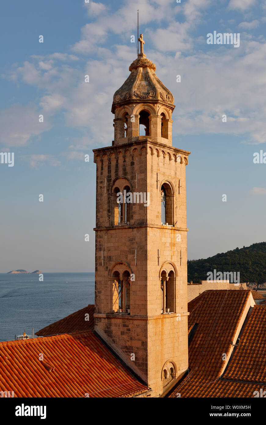 Dominican Monastery, view of the bell tower from city walls, Dubrovnik ...