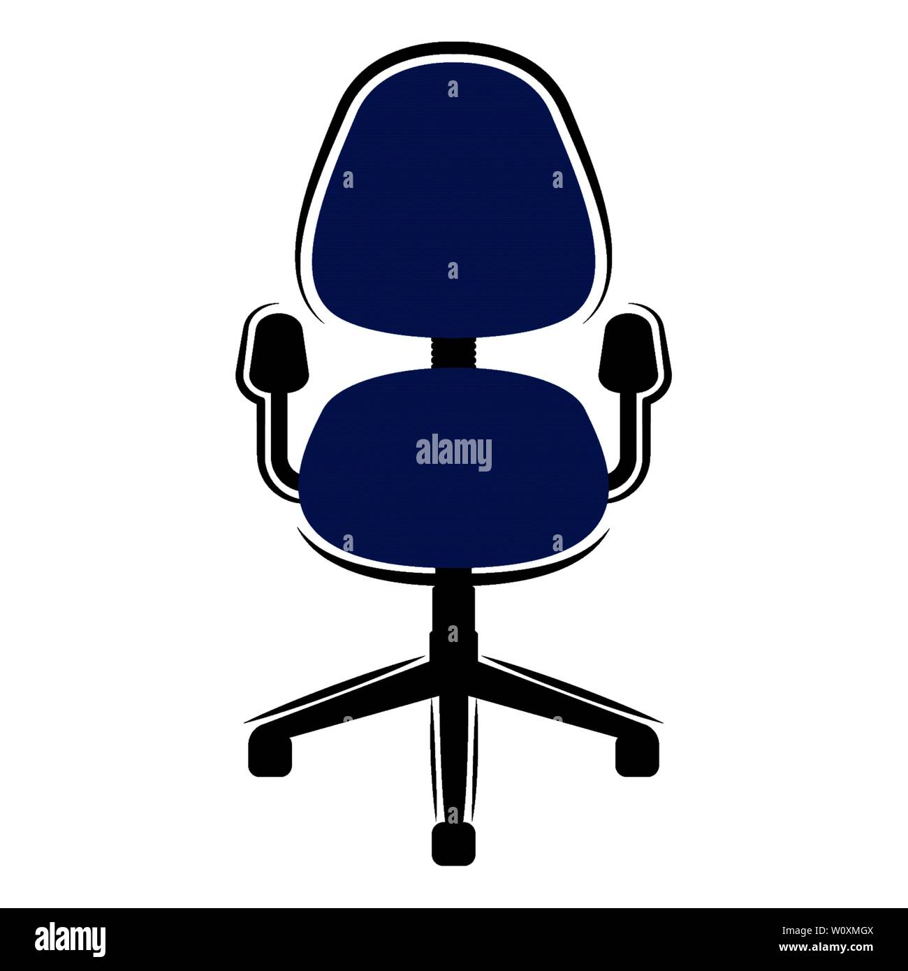 Front view of an office chair with wheels - Vector Stock Vector Image ...