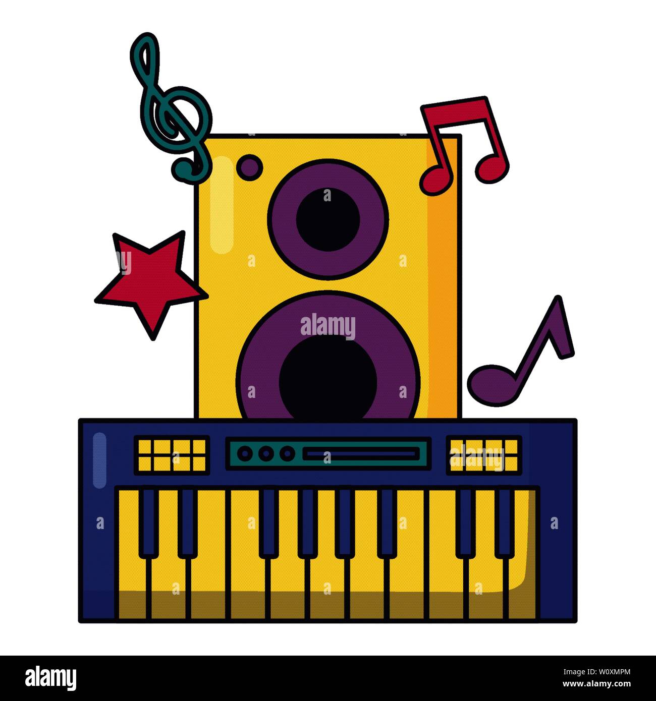 Synthesizer on stage Cut Out Stock Images & Pictures - Alamy