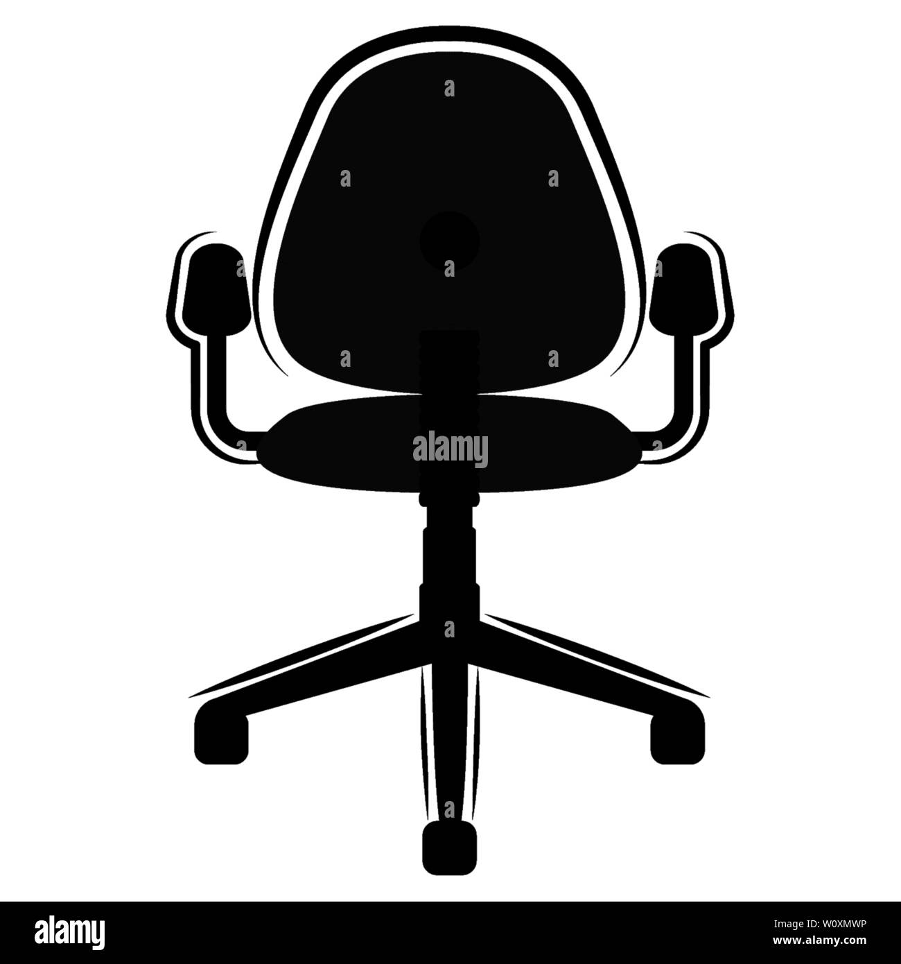 Rear view of an office chair with wheels- Vector Stock Vector Image ...
