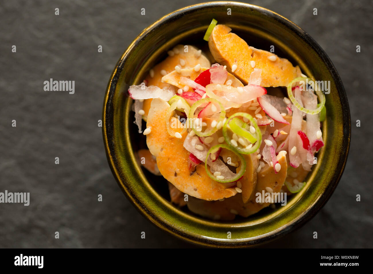 A homemade attempt at making the Japanese dish ankimo, which is the ...