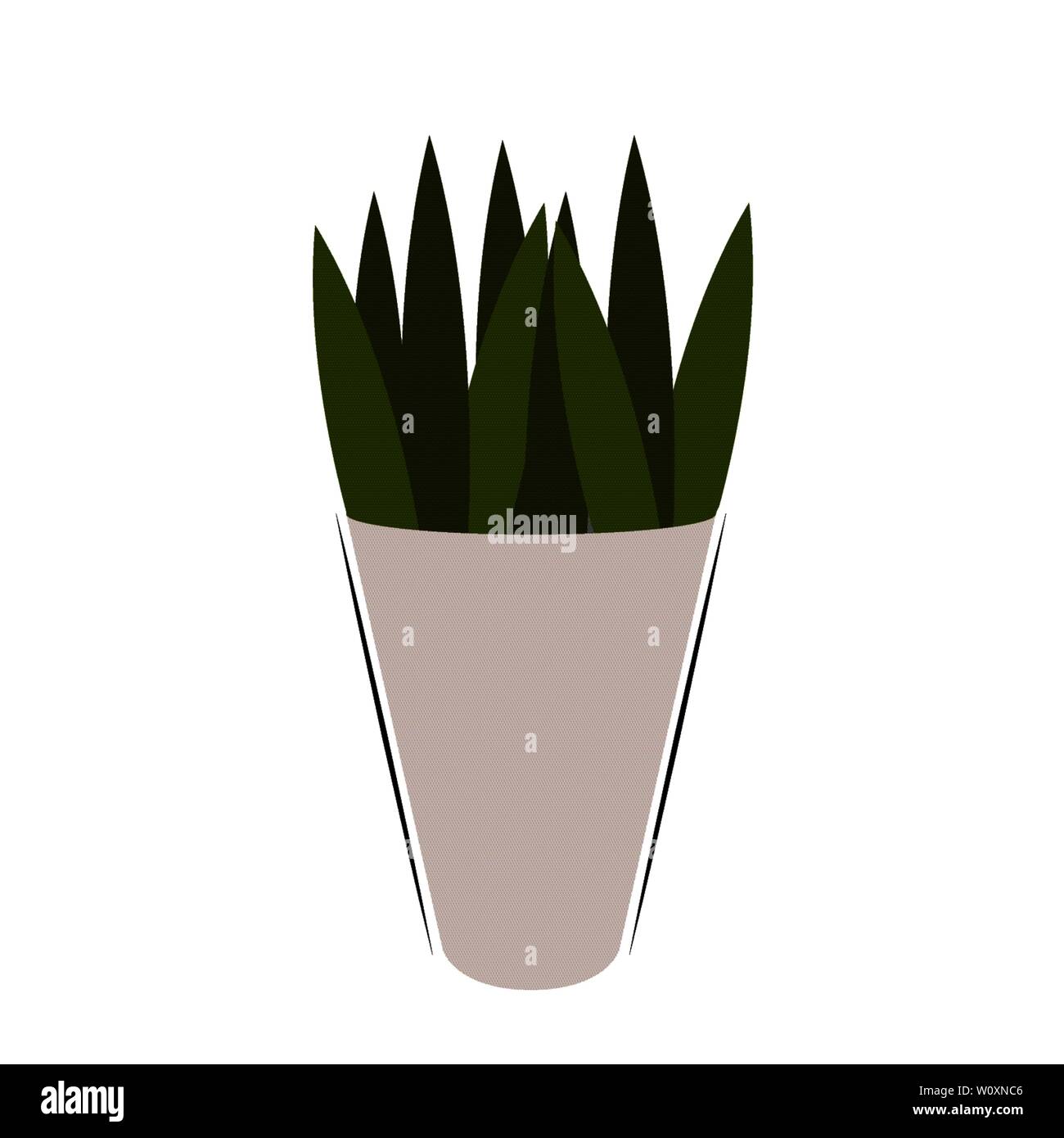 Isolated green plant icon in a plant pot - Vector Stock Vector Image ...