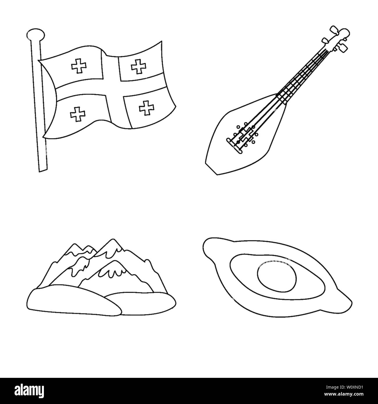 Isolated object of traditions and national logo. Collection of ...