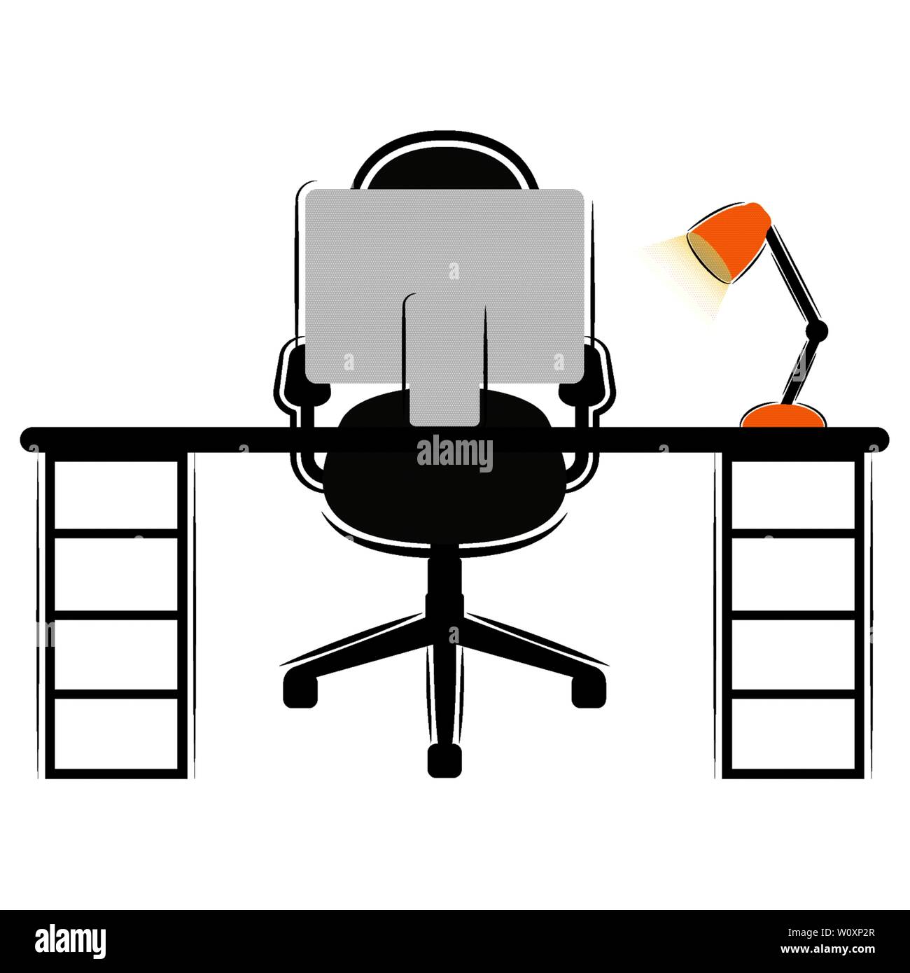 Isolated workstation image on a white background - Vector Stock Vector ...