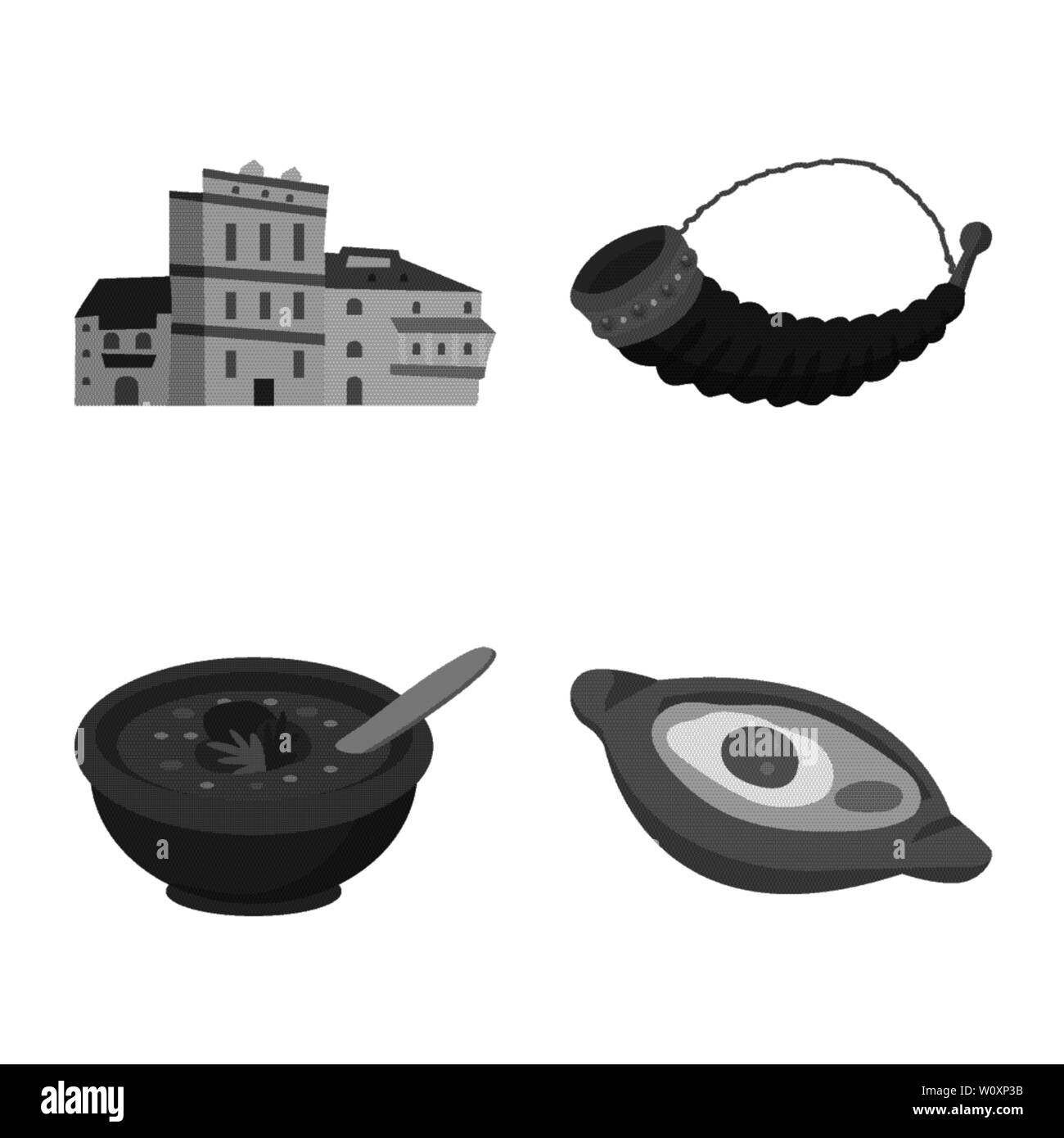 Isolated object of attributes and tourism icon. Set of attributes and ...