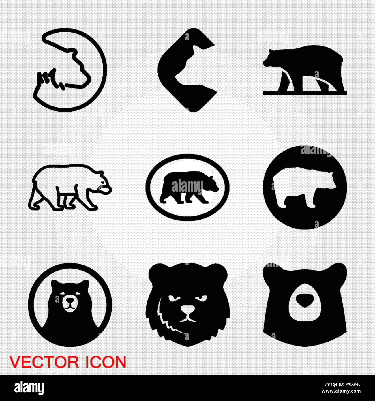 Bear icon. Vector concept illustration for design isolated on ...